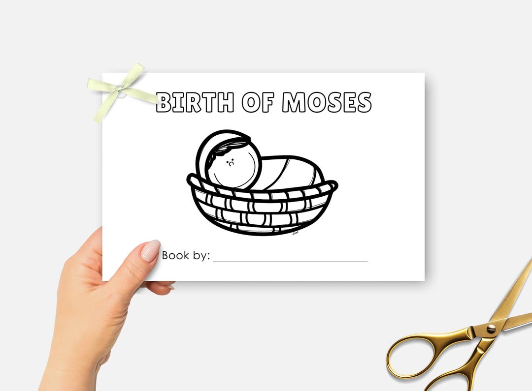 Birth of Moses, Printable Mini Bible Book, Moses Sunday School Craft ...