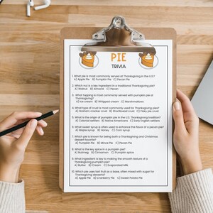 Pie Trivia, Printable Thanksgiving Trivia Game, Trivia Questions for ...