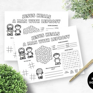 Jesus Heals a Man With Leprosy, Miracles of Jesus, Printable Bible ...