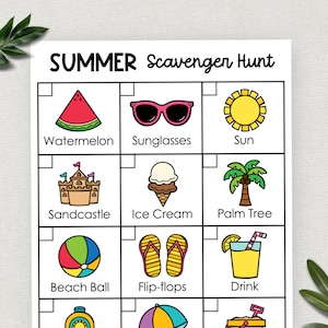 Summer Scavenger Hunt, Printable Outdoor Scavenger Hunt, Kids Scavenger ...