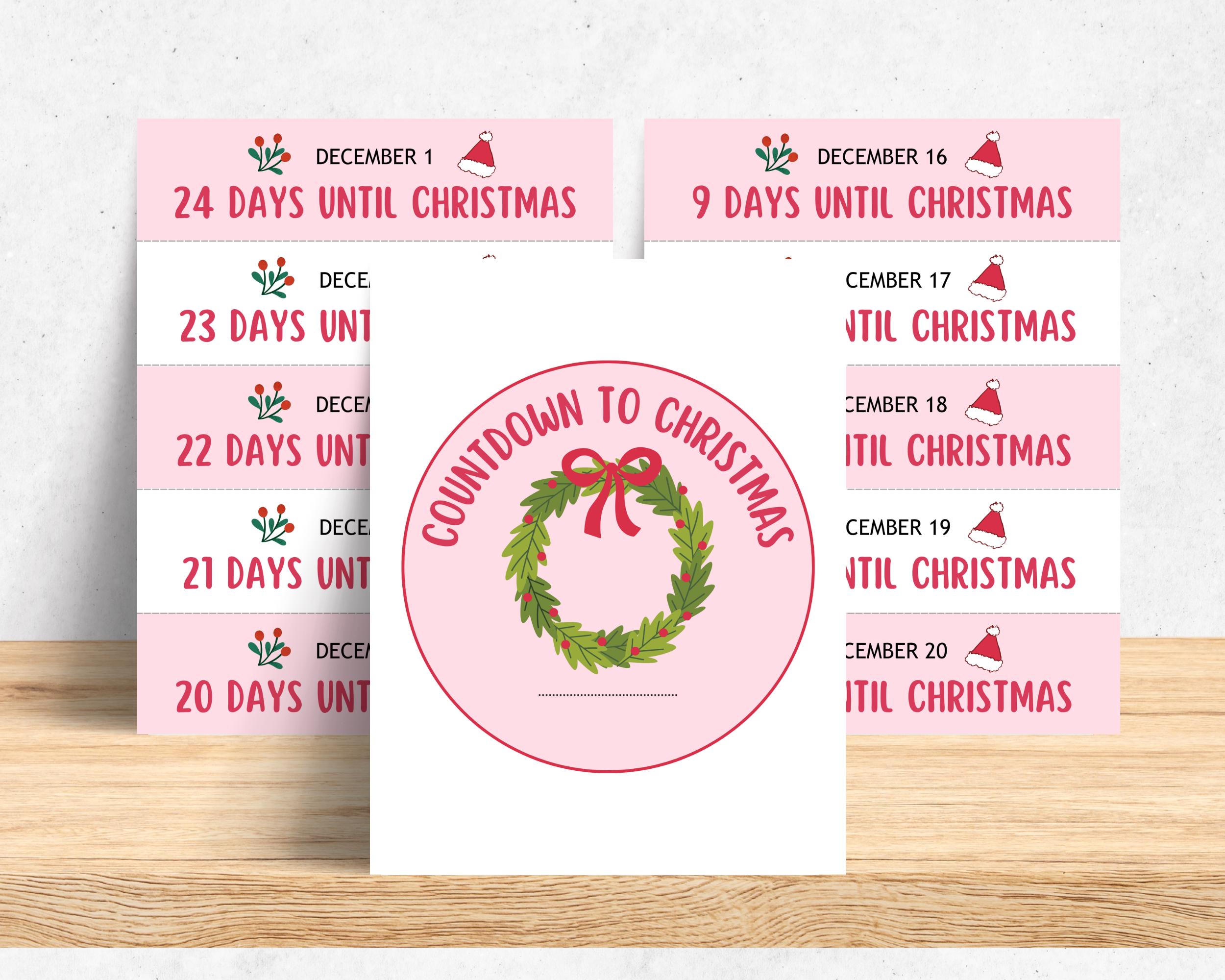 Christmas Countdown, Advent Chain Printable Craft, 25 Days Until ...