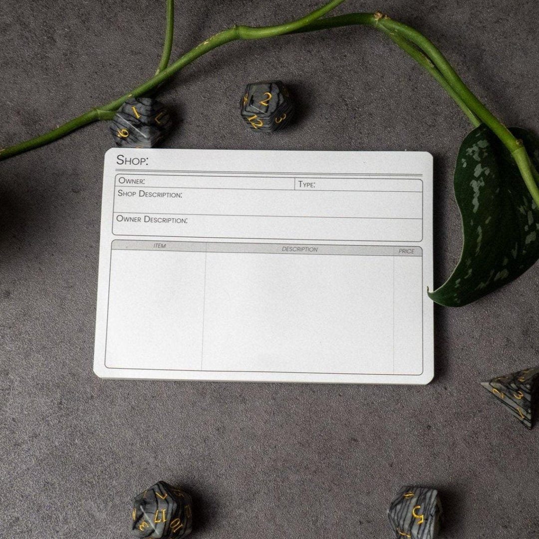 TTRPG Sticky Note: System Agnostic Shops - Etsy