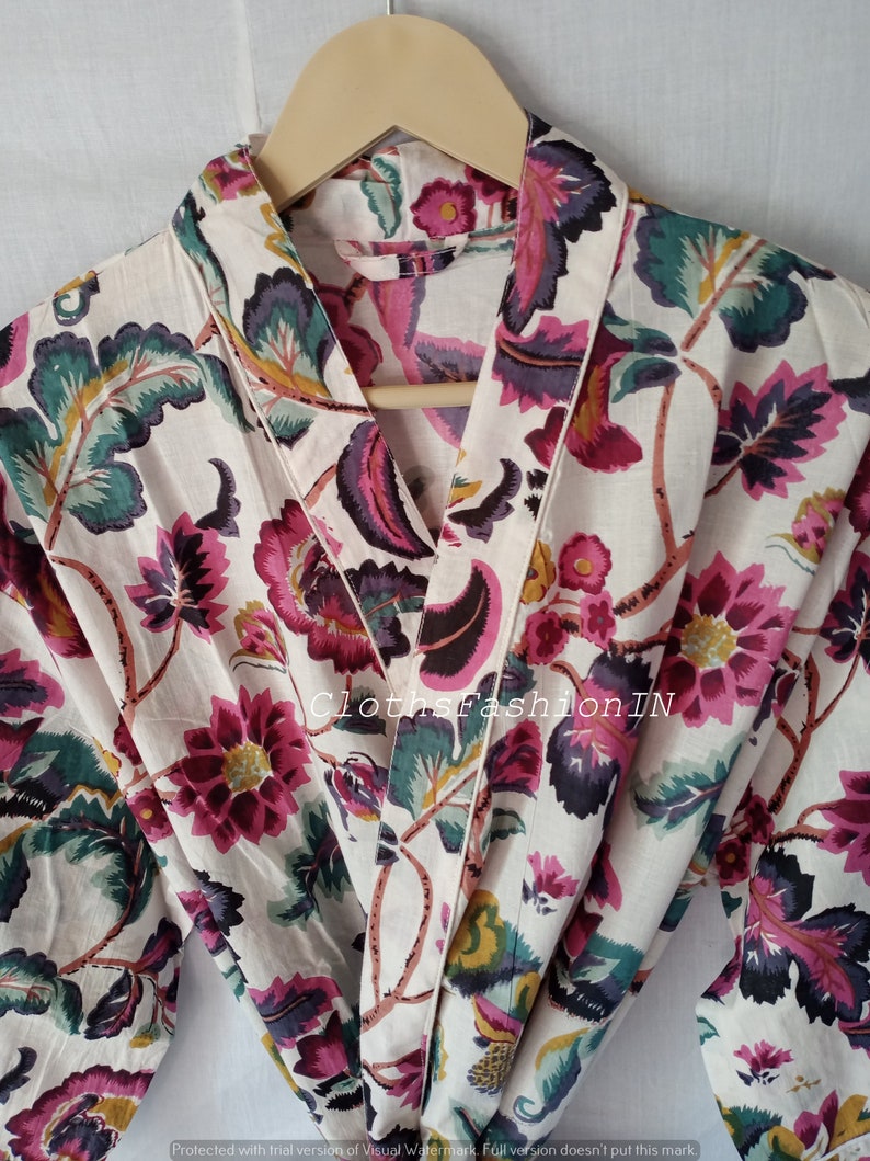 Kimono Cotton Kimono Bathrobe Frida Valentines Day Giftbird Bathrobe ...