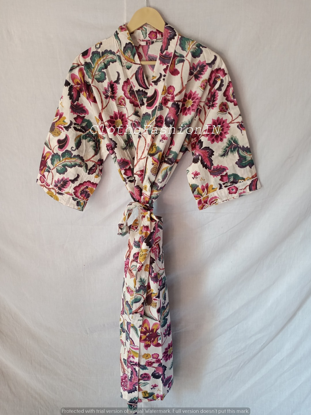 Kimono Cotton Kimono Bathrobe Frida Valentines Day Giftbird Bathrobe ...