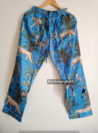 Safari Jungle Print PJ Set, Soft Cotton Night Suit, Indian PJ Set ...