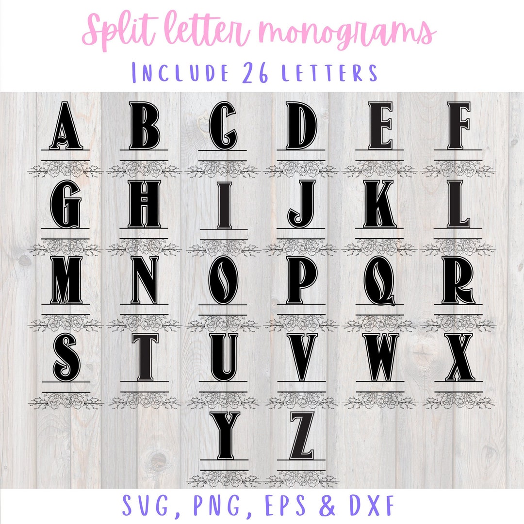 Split Monogram A Z Monogram Etching Wedding Gift Door Hanger Monogram ...