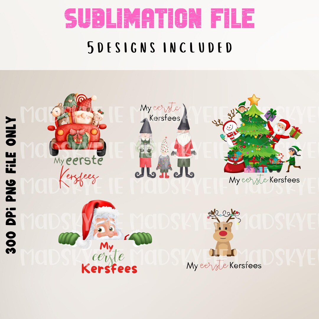 My Eerste Kersfees Kersfees Digital Stickers Afrikaans Baby PNG Files ...