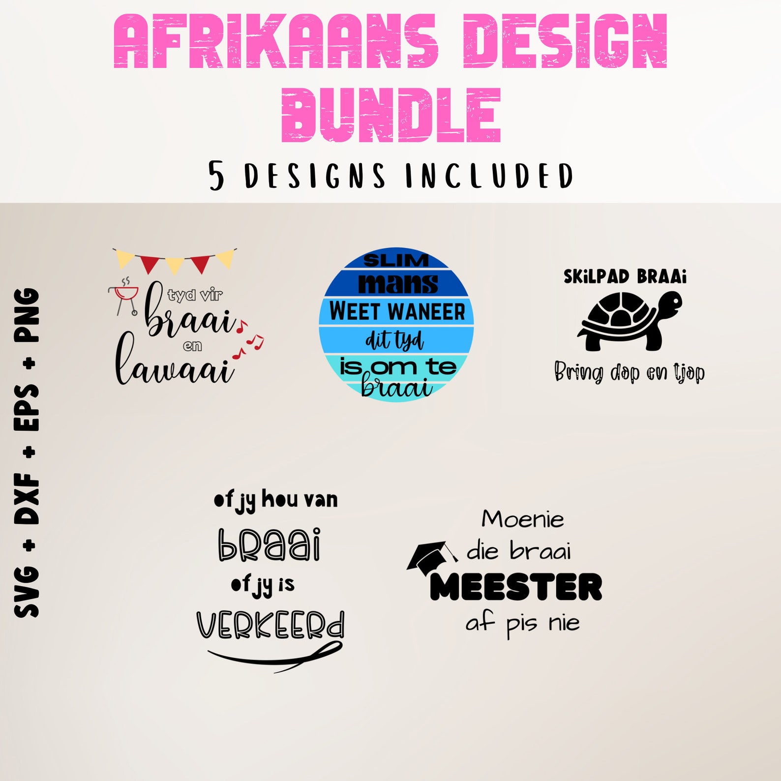 Afrikaans Cut Files | Set of 5 Cut Files, Afrikaans | Instant Digital ...