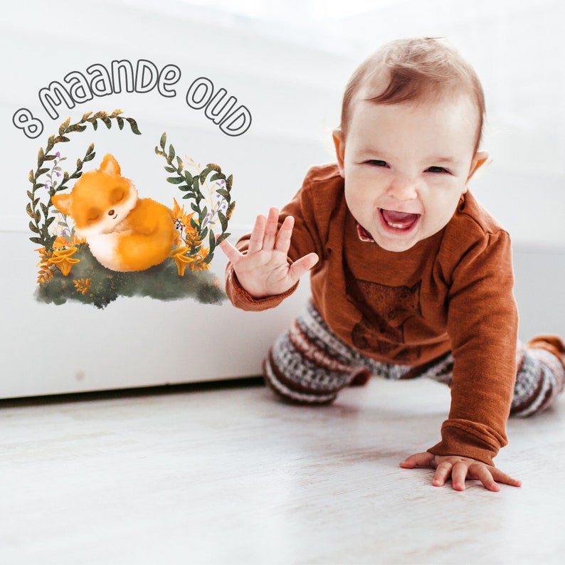 Afrikaans Baby Monthly Milestone PNG Files Newborn Digital Stickers New ...