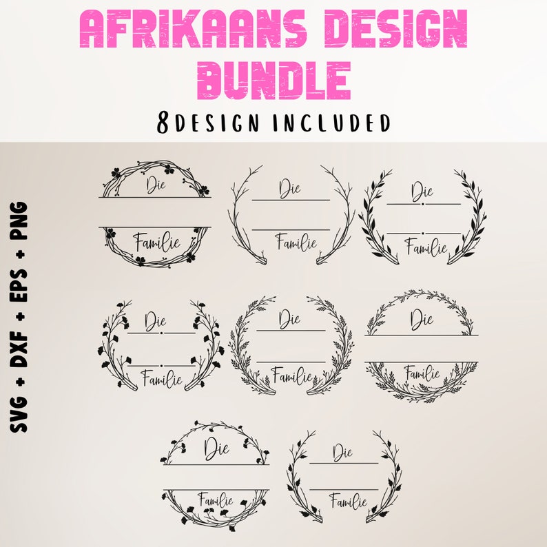 Afrikaans | Split Monogram Svg | Pdf Png Eps Dxf | Silhouette Svg ...
