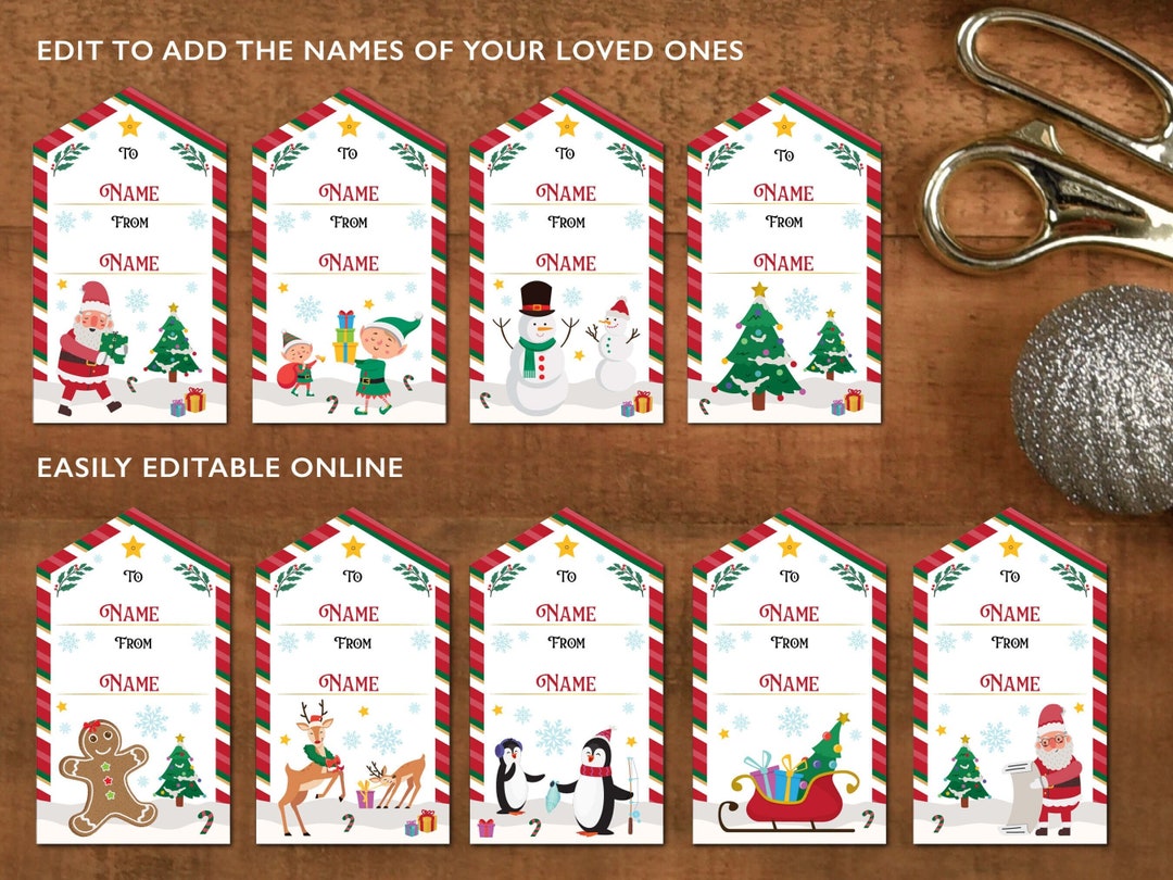 EDITABLE Christmas Gift Tags - Etsy
