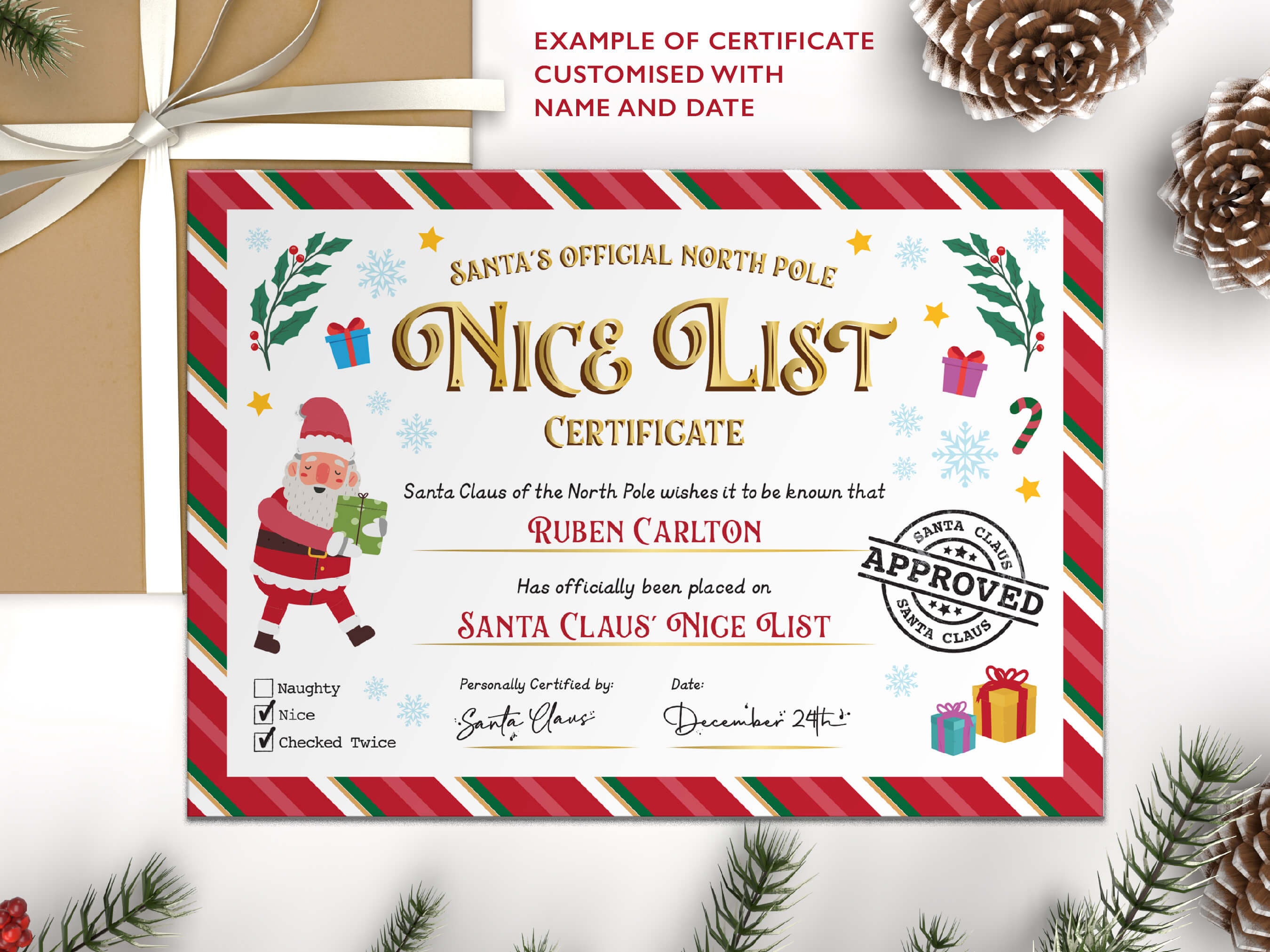 EDITABLE Official Letter From Santa Claus and Official Nice List ...