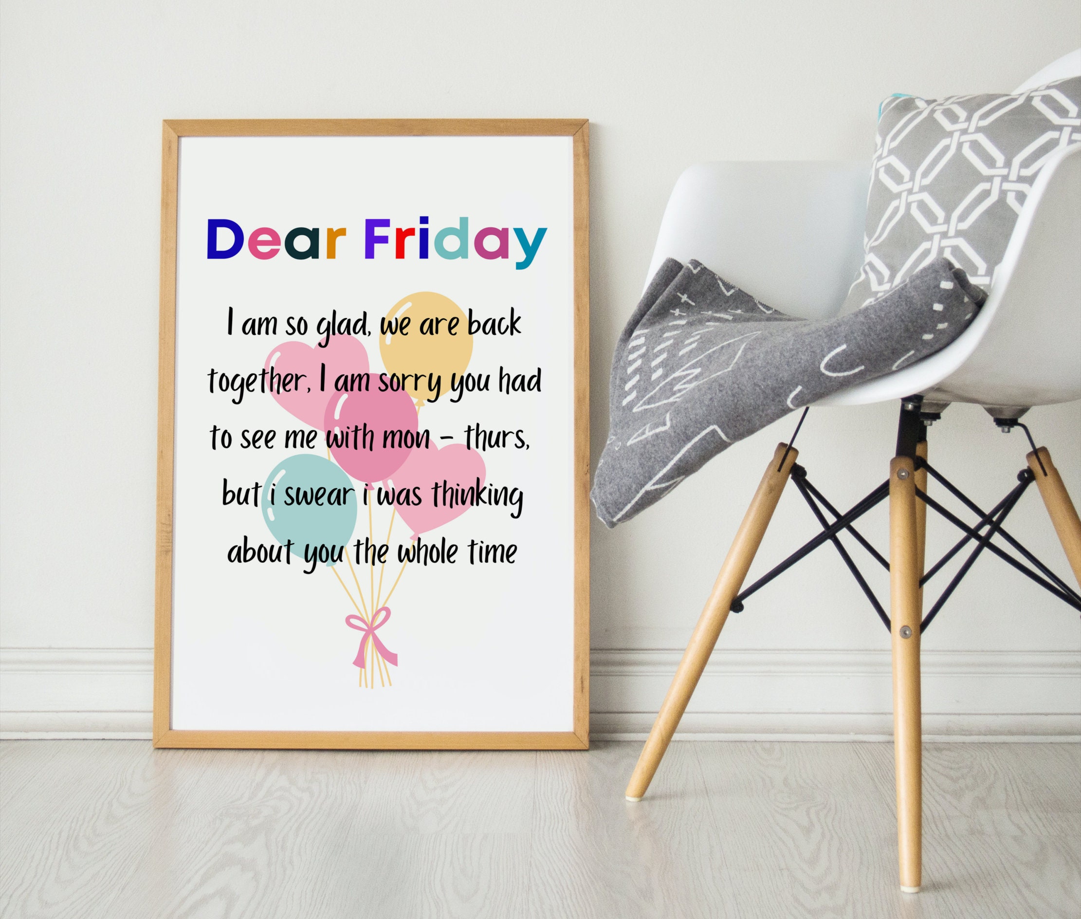 Dear Friday Quotes Wall Art Funny Quotes Sets of 2 Black and - Etsy