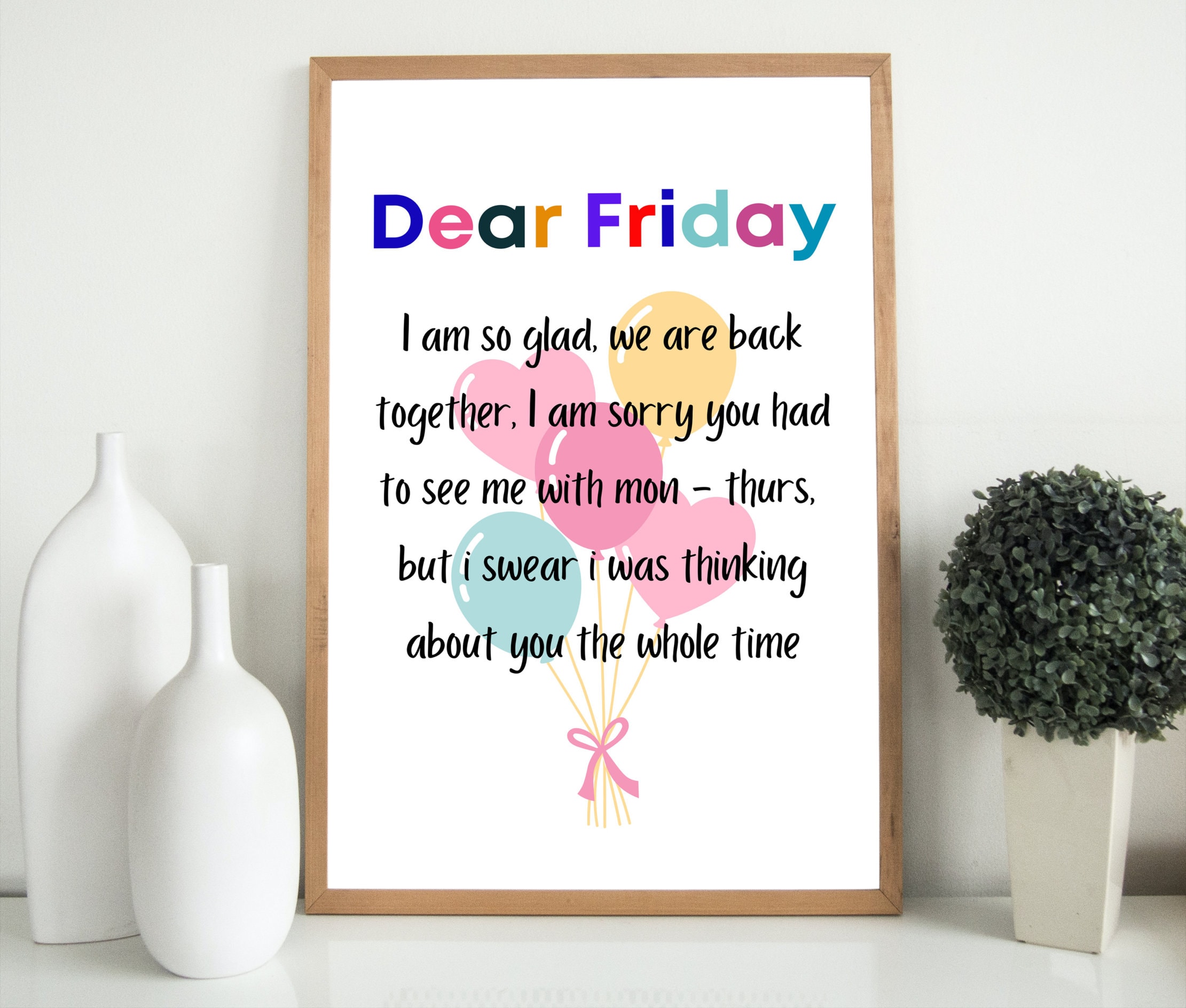 Dear Friday Quotes Wall Art Funny Quotes Sets of 2 Black and - Etsy