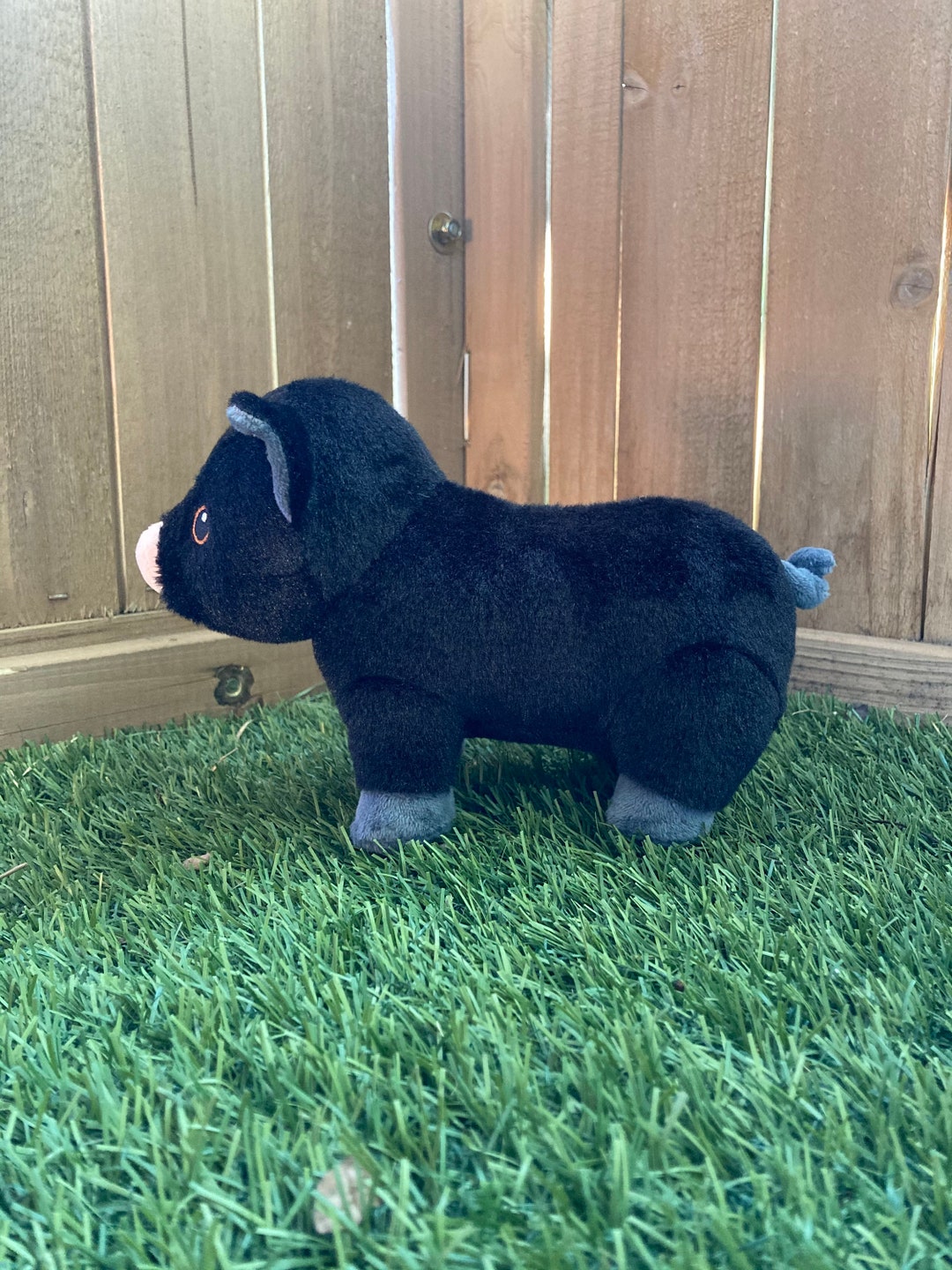 Tofu: 7" Pot-bellied Black Pig - Stuffed Farm Animals Pig Toy - Etsy