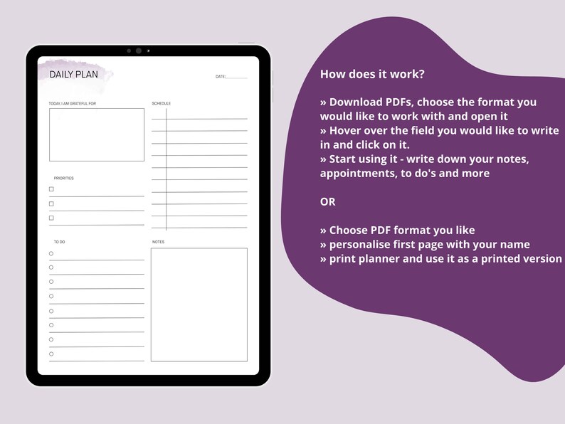 Digital Planner 2022 2023 2024 Fillable and Printable PDF Planner - Etsy