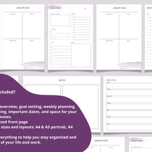 Digital Planner 2022 2023 2024 Fillable and Printable PDF Planner - Etsy