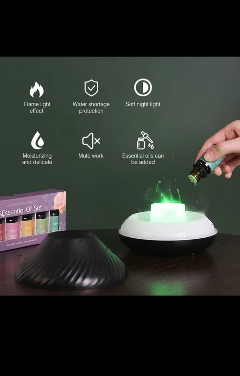 Umidificatore E Diffusore Di Aromi in Oli Essenziali a Fiamma Vulcanica ...