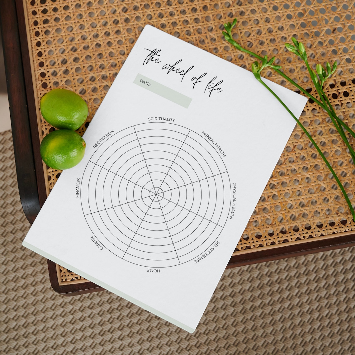 Wheel of Life Worksheet, Wellness Wheel, Digital Printable Planner ...