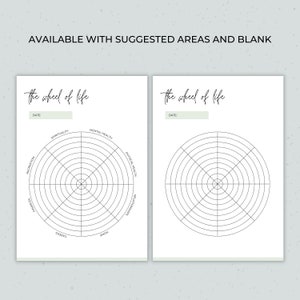 Wheel of Life Worksheet, Wellness Wheel, Digital Printable Planner ...