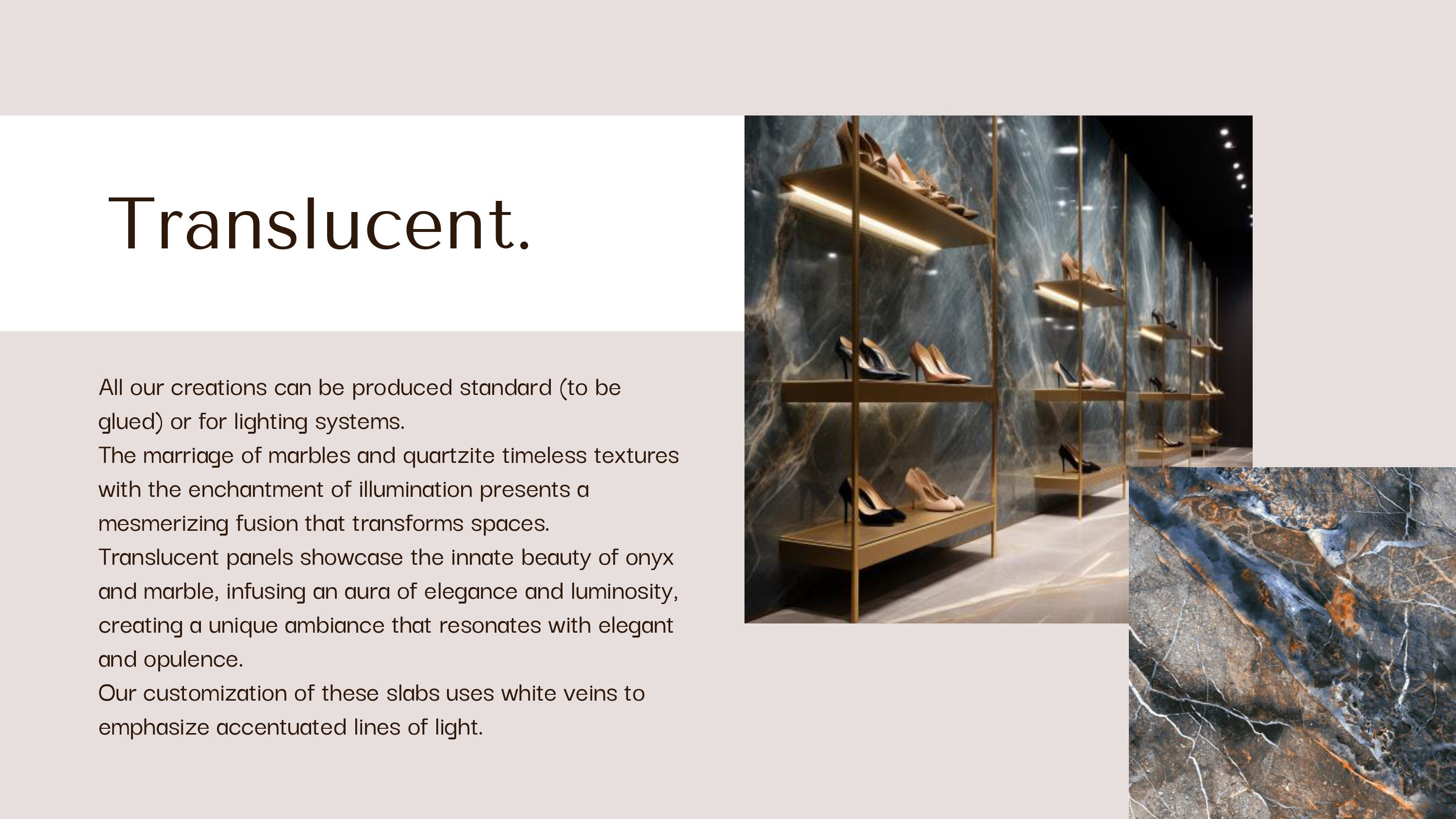 SAMPLE: Backlit Quartzite Artworks Panel, Lighting and Creative Marble ...