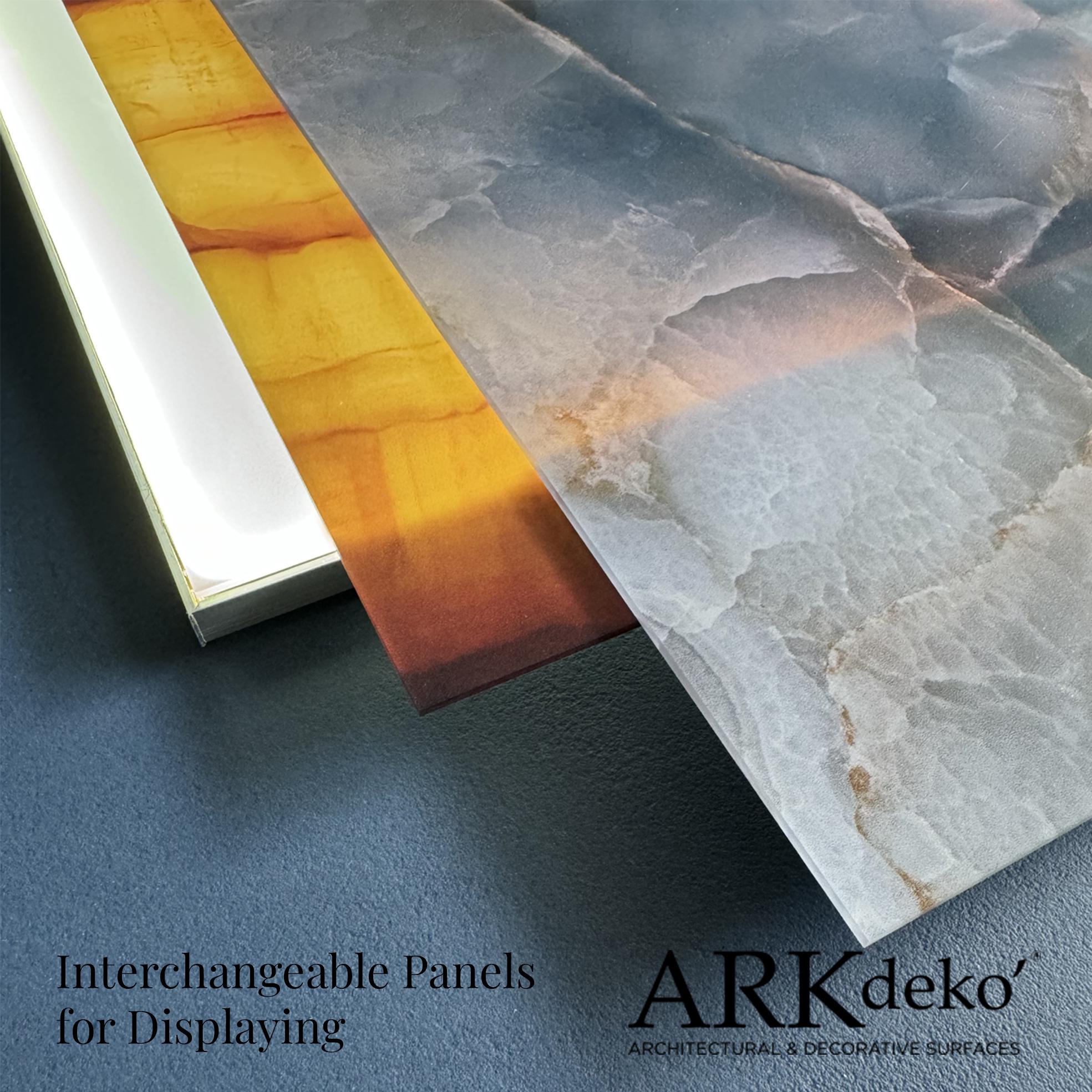 SAMPLE: Backlit Quartzite Artworks Panel, Lighting and Creative Marble ...