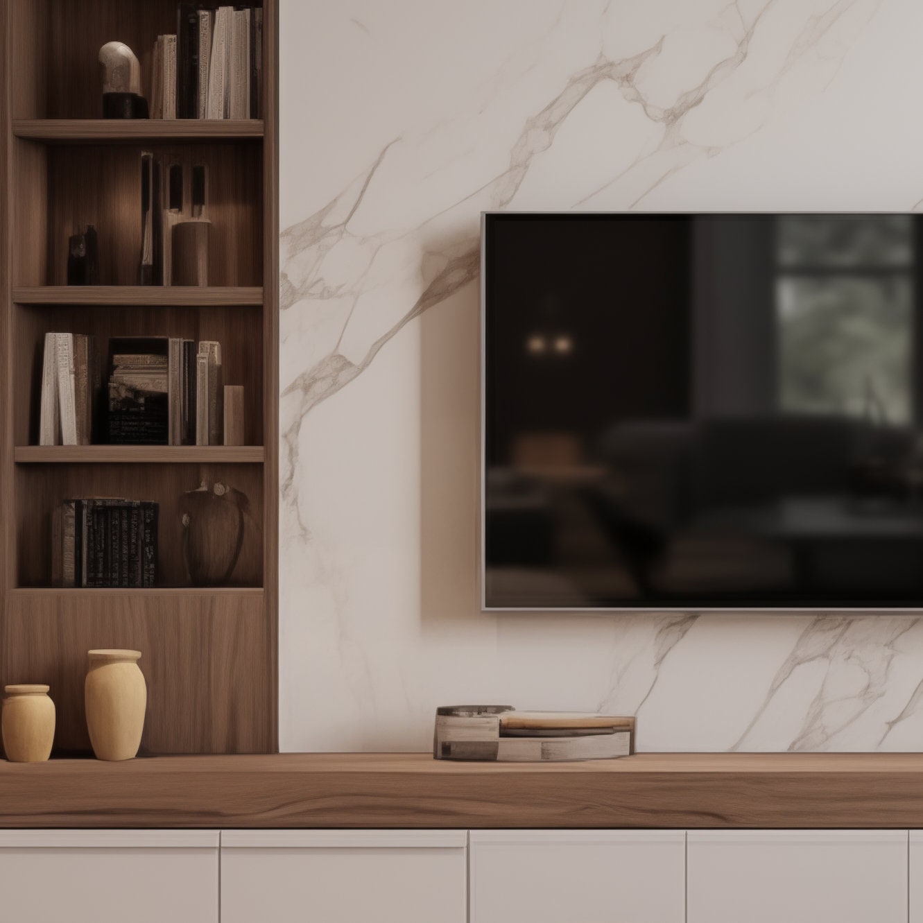Marble Panels for TV Wall Unit, Wallful Decoration by Arkdeko. Elevate ...