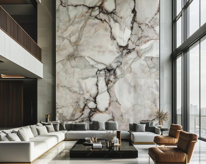 TV Media Wall Panels. White Carrara Marble Feature Wall. Tailor Made ...