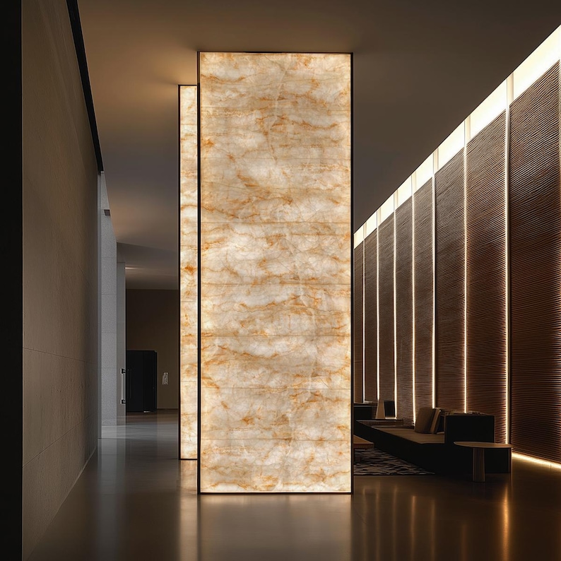 Luxury Backlit Marble Look Panels for Lighting – Elegant Wall Feature ...