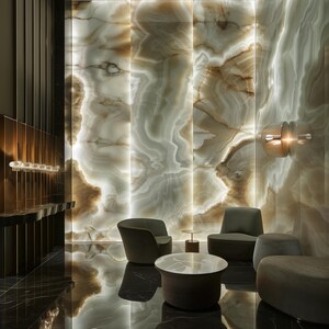 SAMPLE: Backlit Quartzite Artworks Panel, Lighting and Creative Marble ...