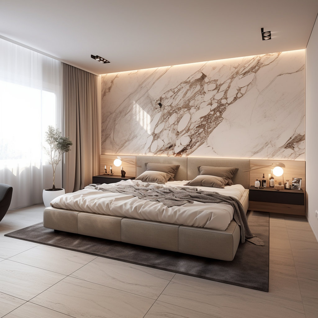 Elevate Your Master Bedroom With Elegant Marble Decorative Wall Panels ...