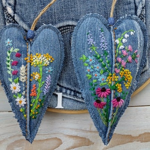 Denim Heart, Embroidery Denim Heart, Valentine's Day Gift, Love Gift ...