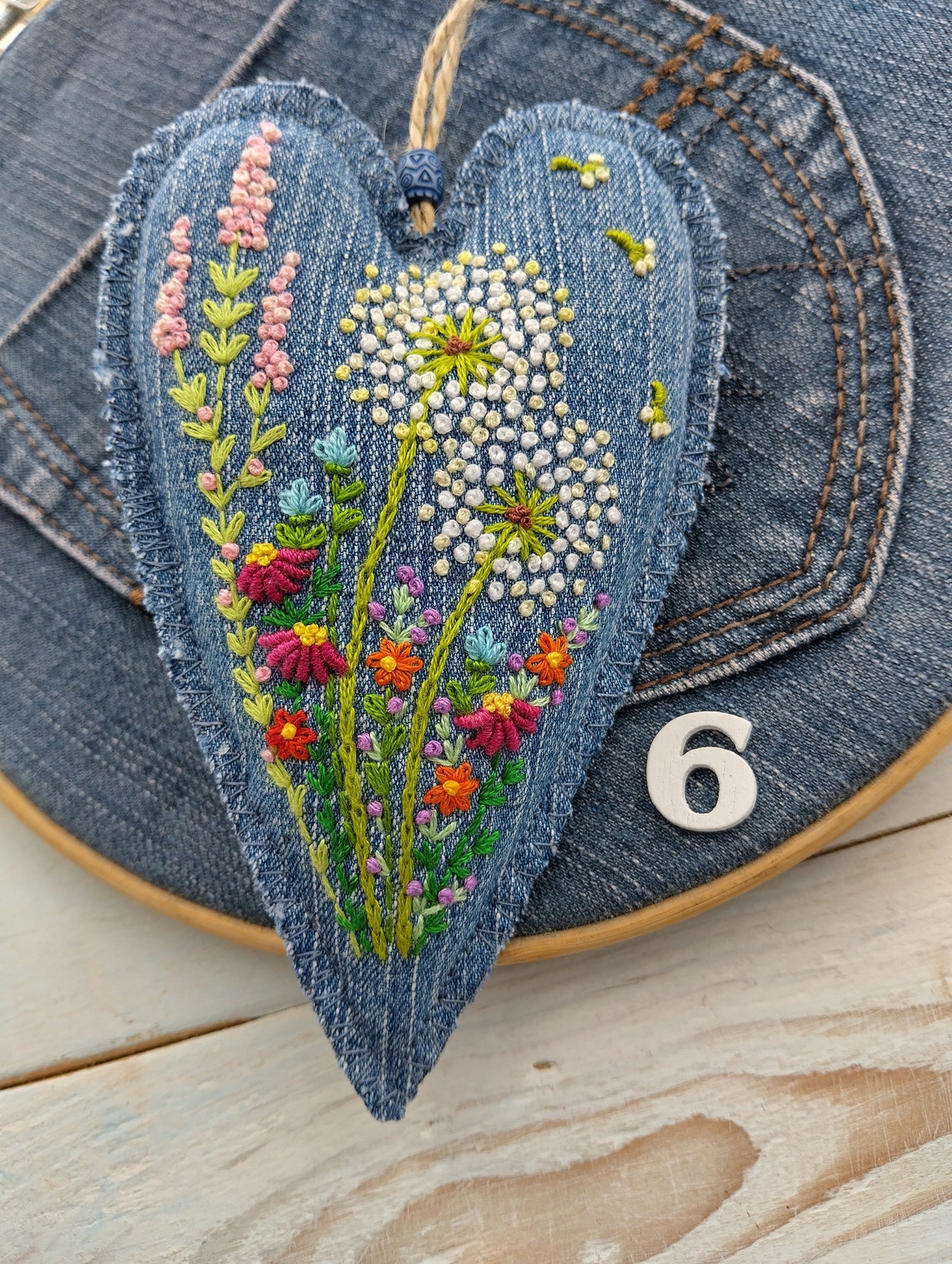Denim Heart, Embroidery Denim Heart, Valentine's Day Gift, Love Gift ...