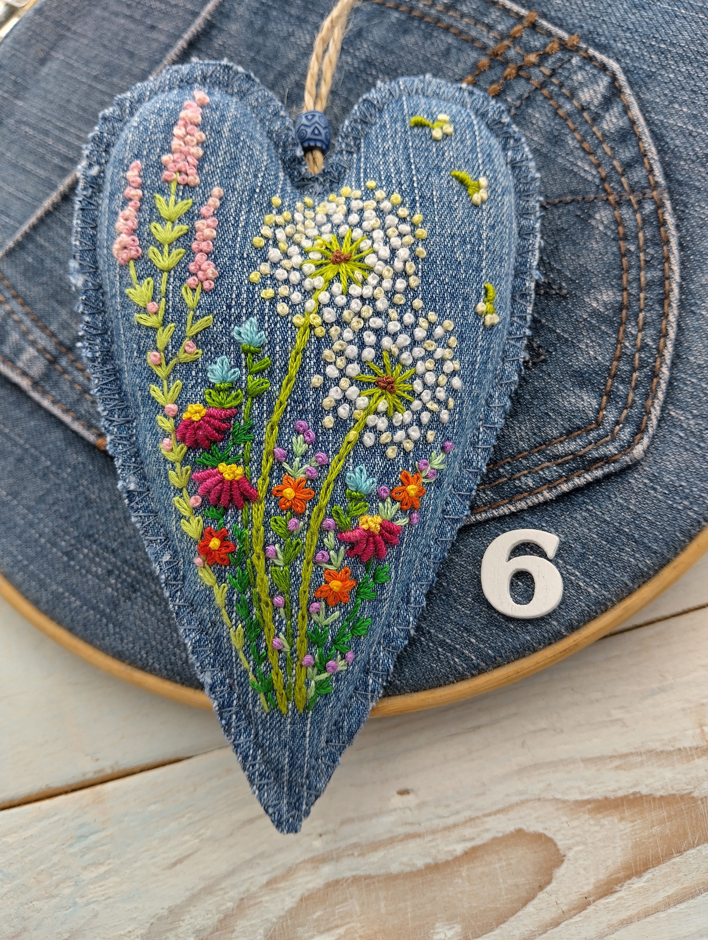 Denim Heart, Embroidery Denim Heart, Valentine's Day Gift, Love Gift ...