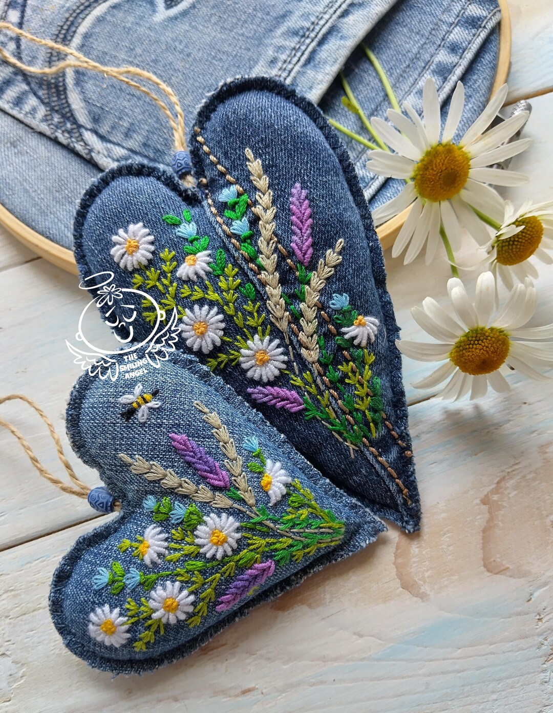 Denim Heart, Embroidery Denim Heart, Valentine's Day Gift, Love Gift ...