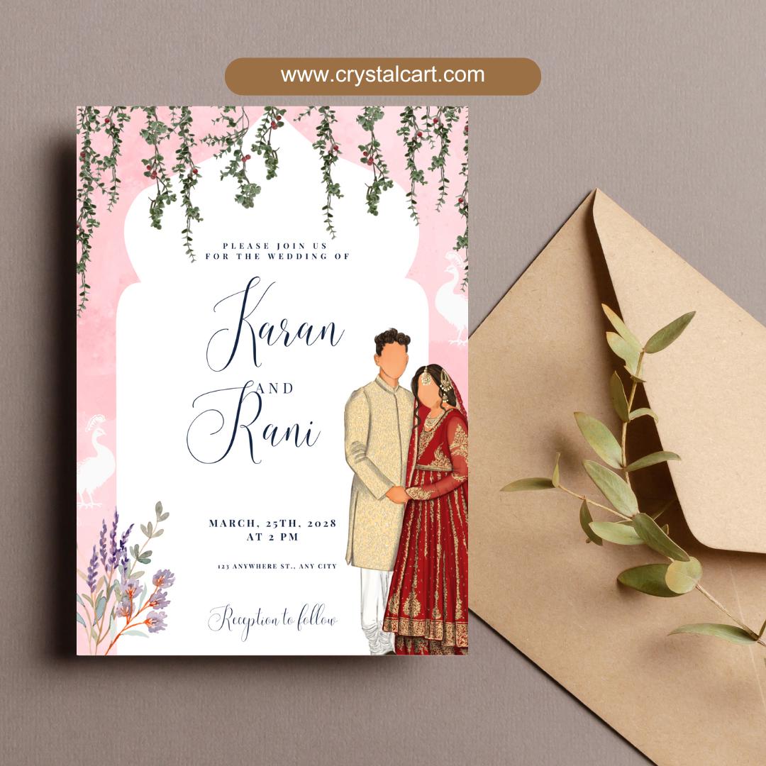 Indian Wedding Invitation Template | Editable Printable Invite ...