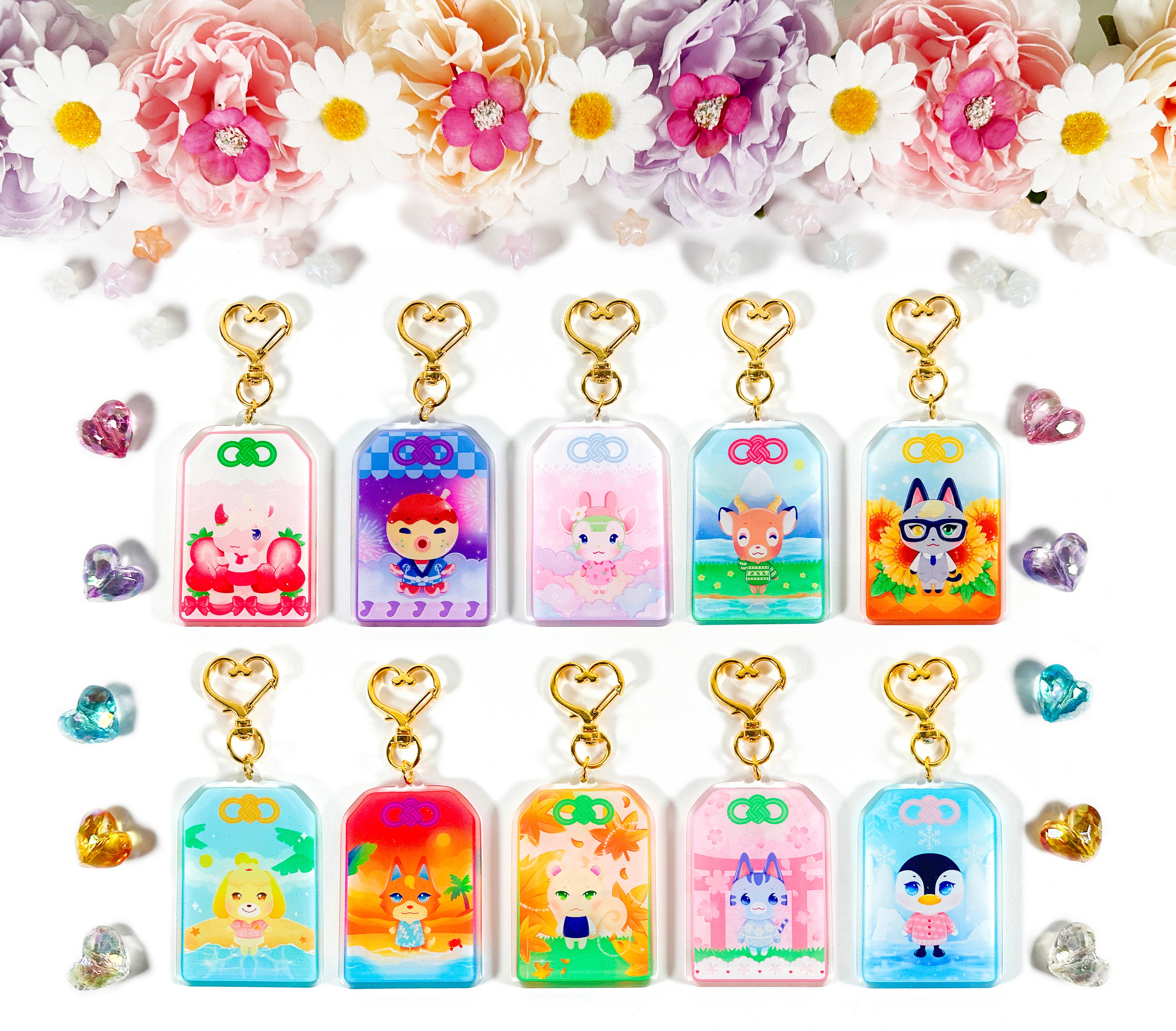 ACNH Keychains Japanese Omamori Keychains Cute Animal - Etsy
