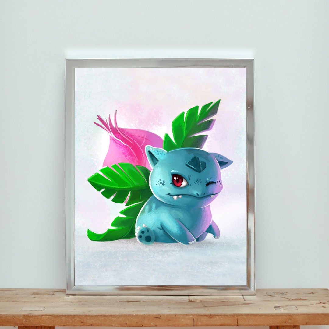 Ivysaur Handmade, Ivysaur Printable, Ivysaur Art Print, Ivysaur Digital ...