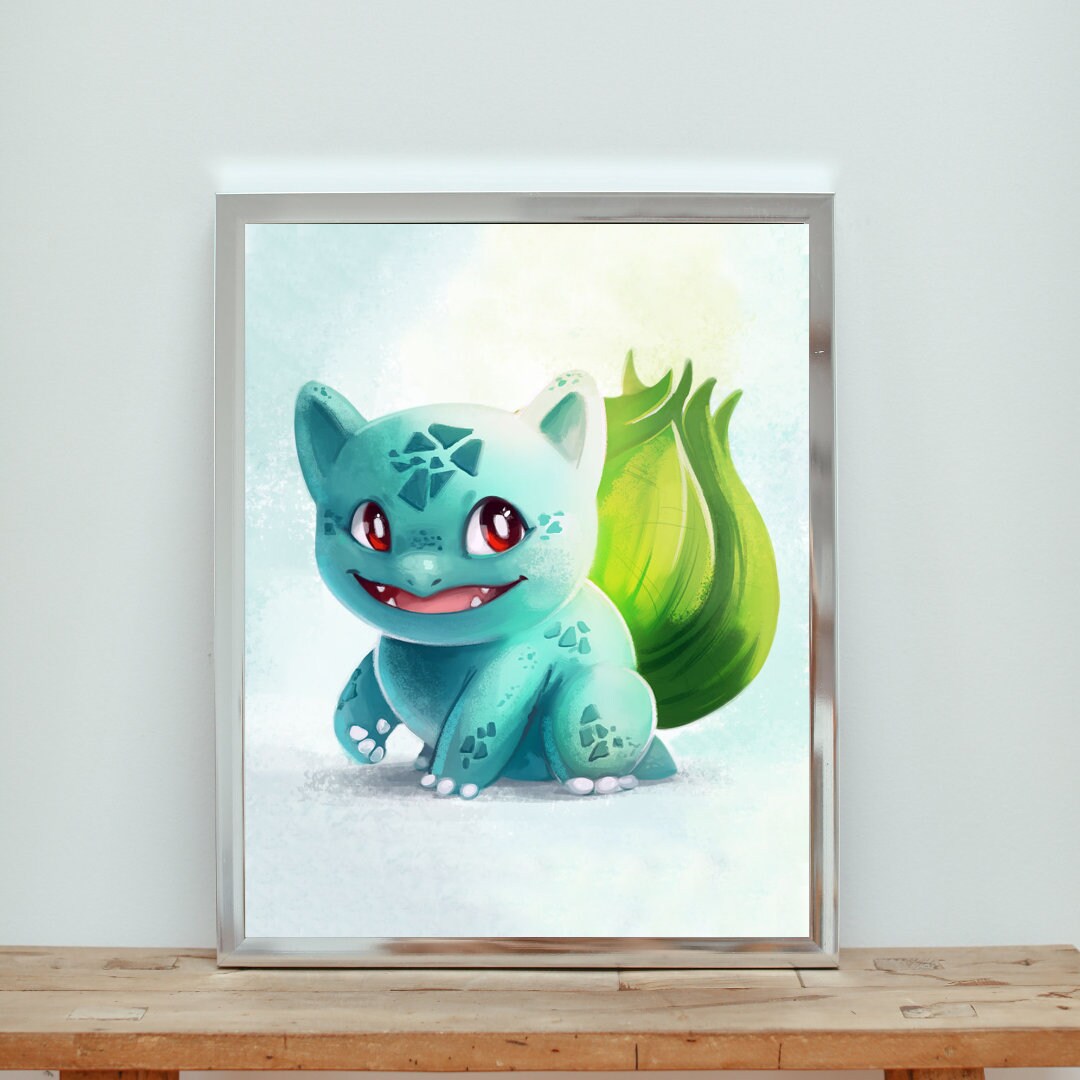 Bulbasaur Handmade, Bulbasaur Printable, Bulbasaur Art Print, Bulbasaur ...