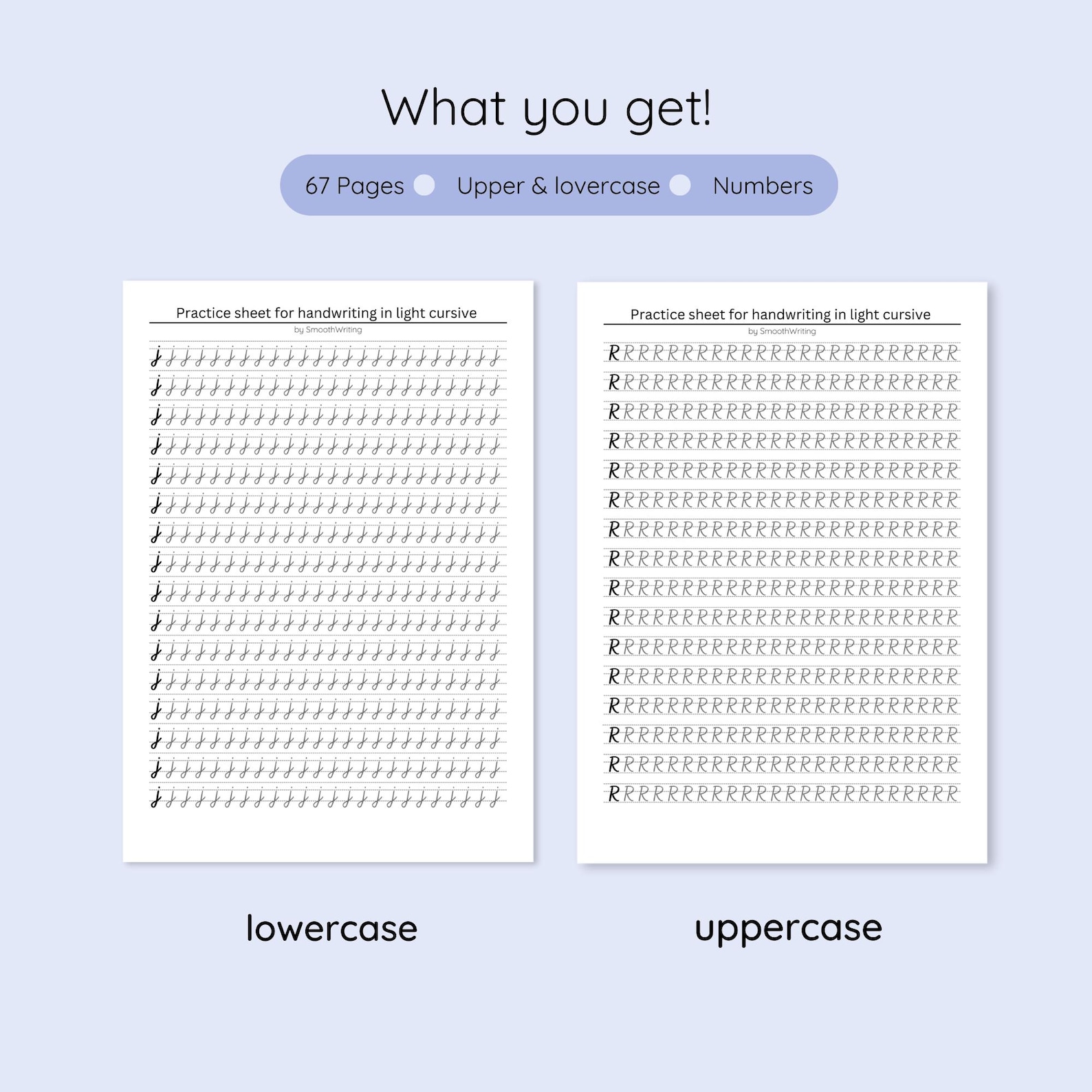 Cursive Handwriting Practice Sheets – 63 Page Digital Download for iPad ...