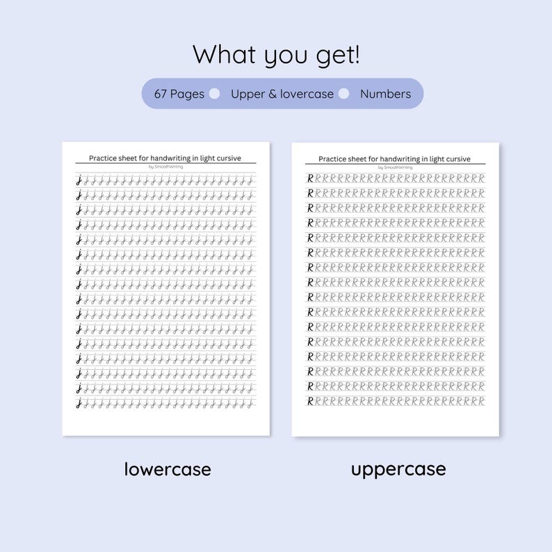 Cursive Handwriting Practice Sheets – 63 Page Digital Download for iPad ...
