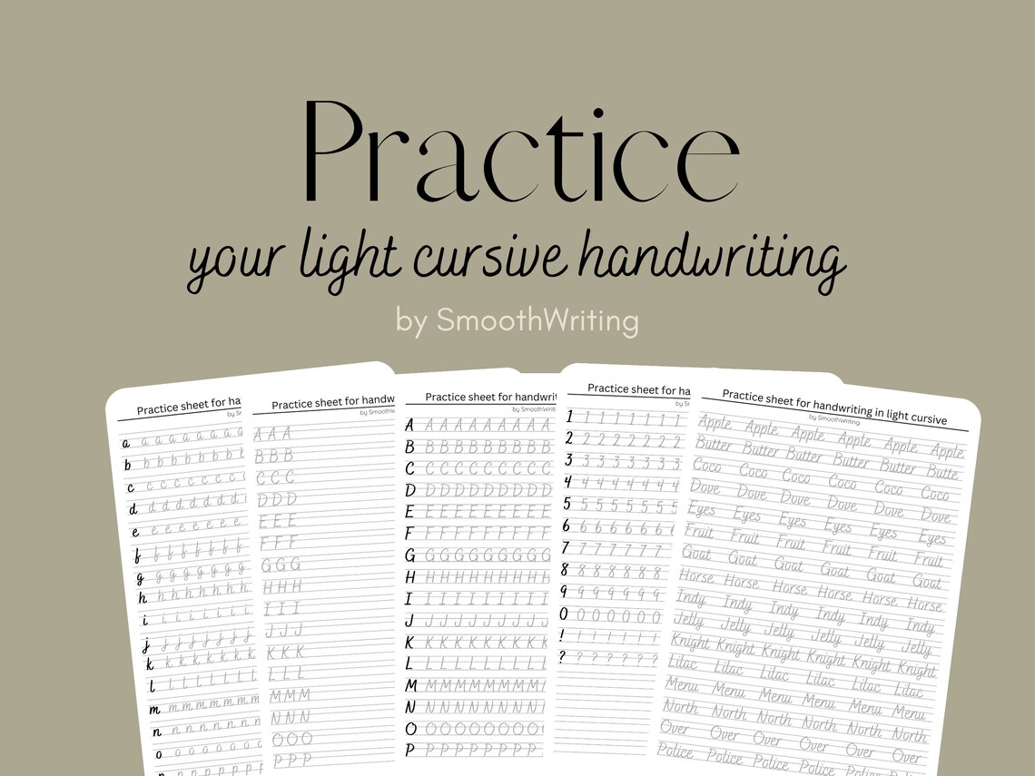Cute Cursive Printable Handwriting Practice Sheet for All Ages - Etsy