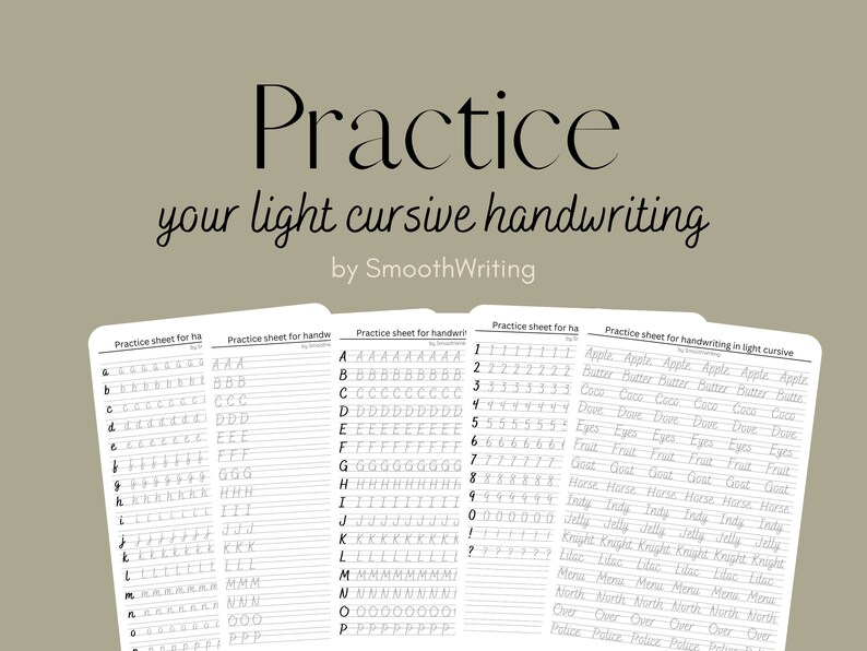 Cute Cursive Printable Handwriting Practice Sheet for All Ages - Etsy