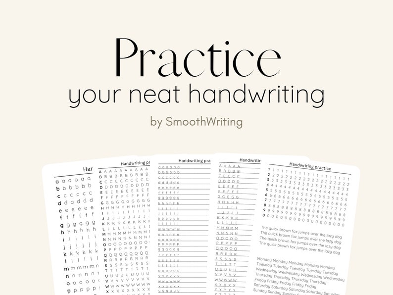 Neat Printable Handwriting Practice Sheet for All Ages. - Etsy