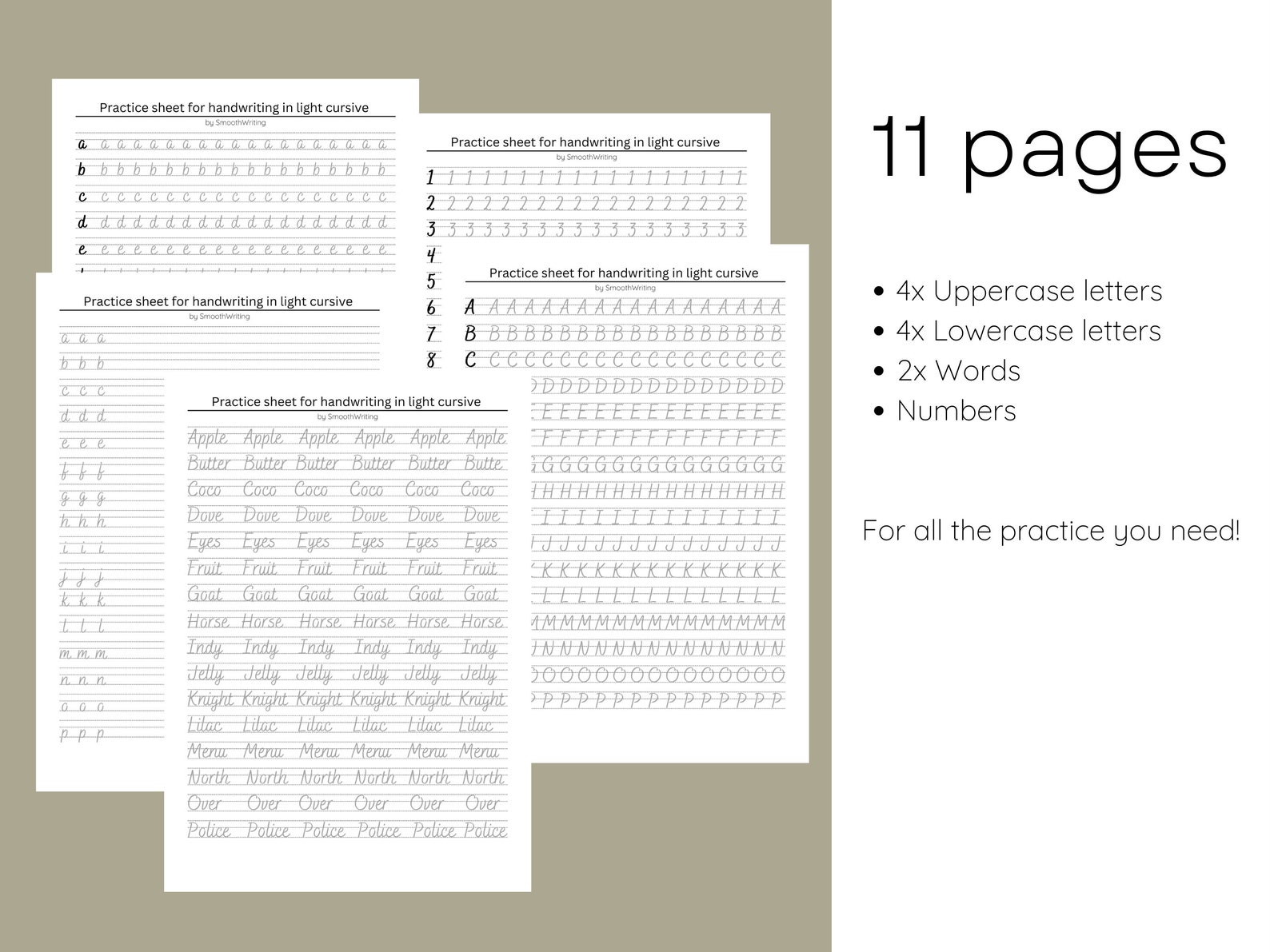 Cute Cursive Printable Handwriting Practice Sheet for All Ages - Etsy