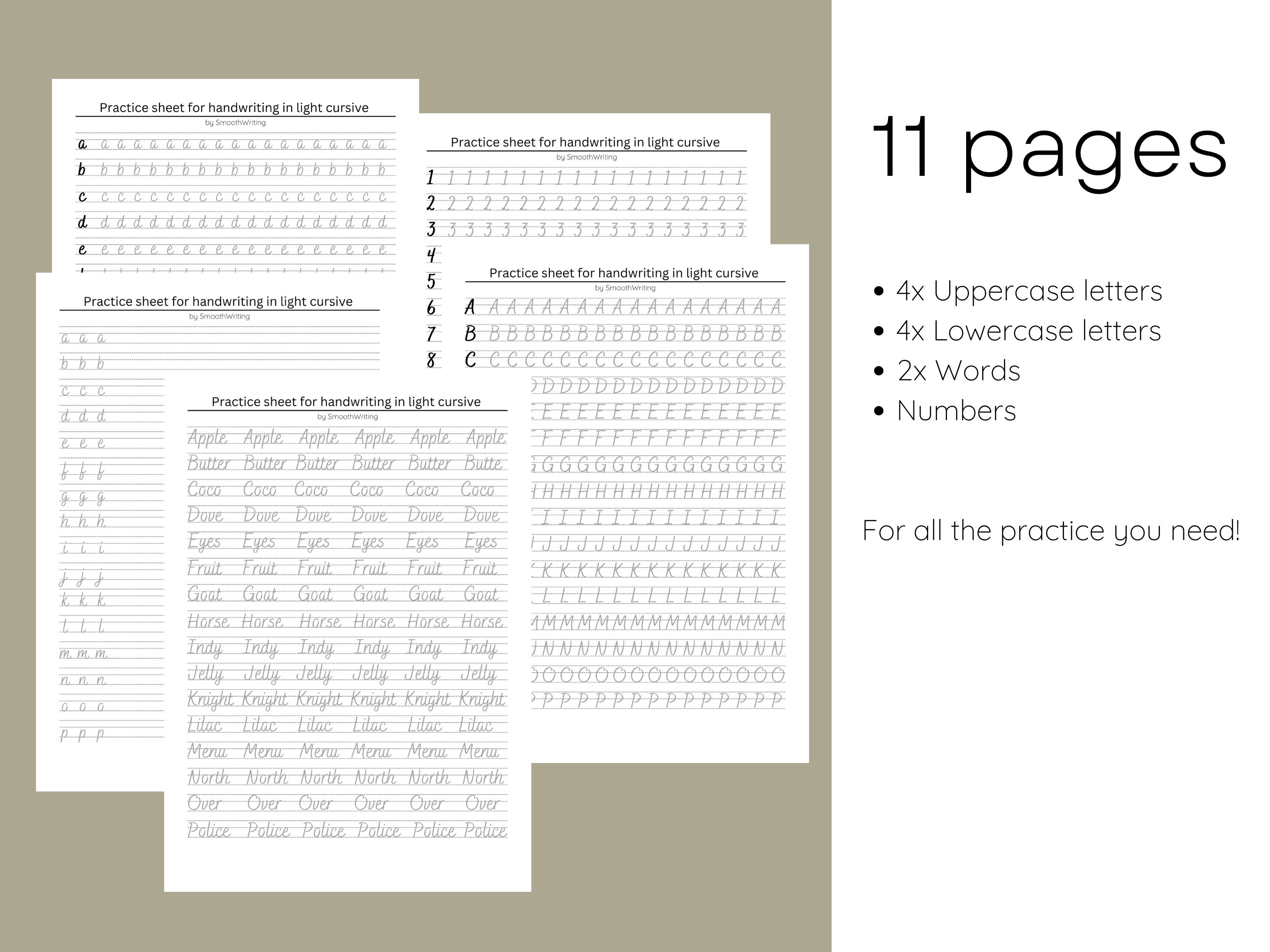 Cute Cursive Printable Handwriting Practice Sheet for All Ages - Etsy
