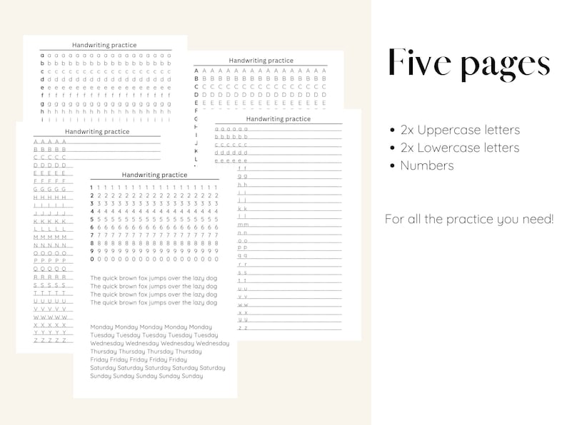 Neat Printable Handwriting Practice Sheet for All Ages. - Etsy