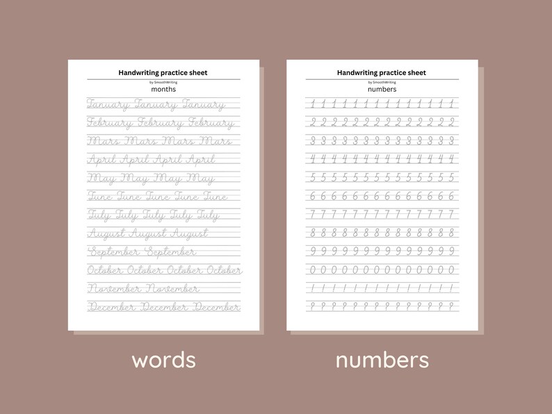 Cursive Printable Handwriting Worksheet for All Ages - Etsy