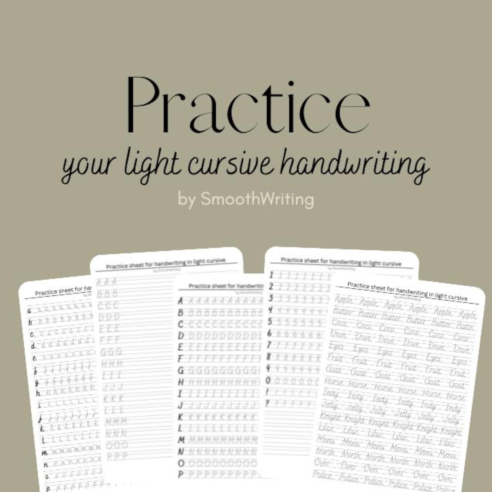 Cute Cursive Printable Handwriting Practice Sheet for All Ages - Etsy
