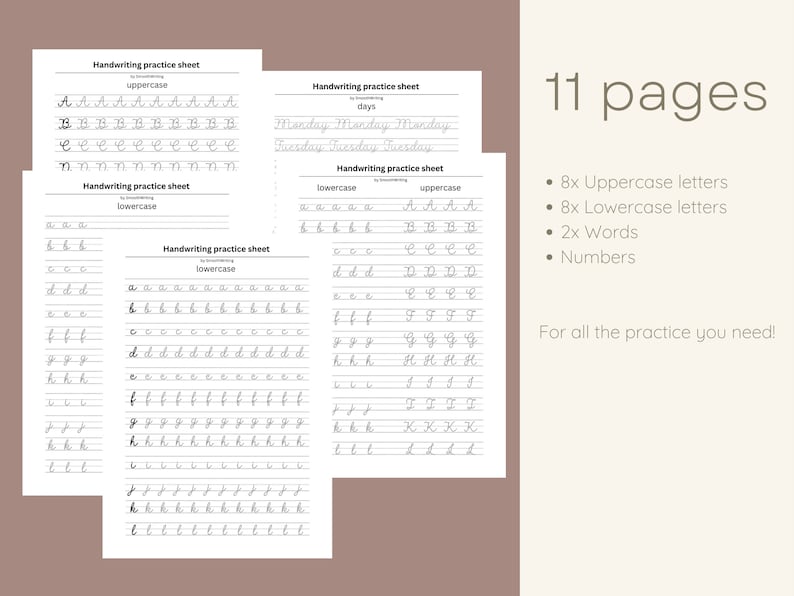 Cursive Printable Handwriting Worksheet for All Ages - Etsy